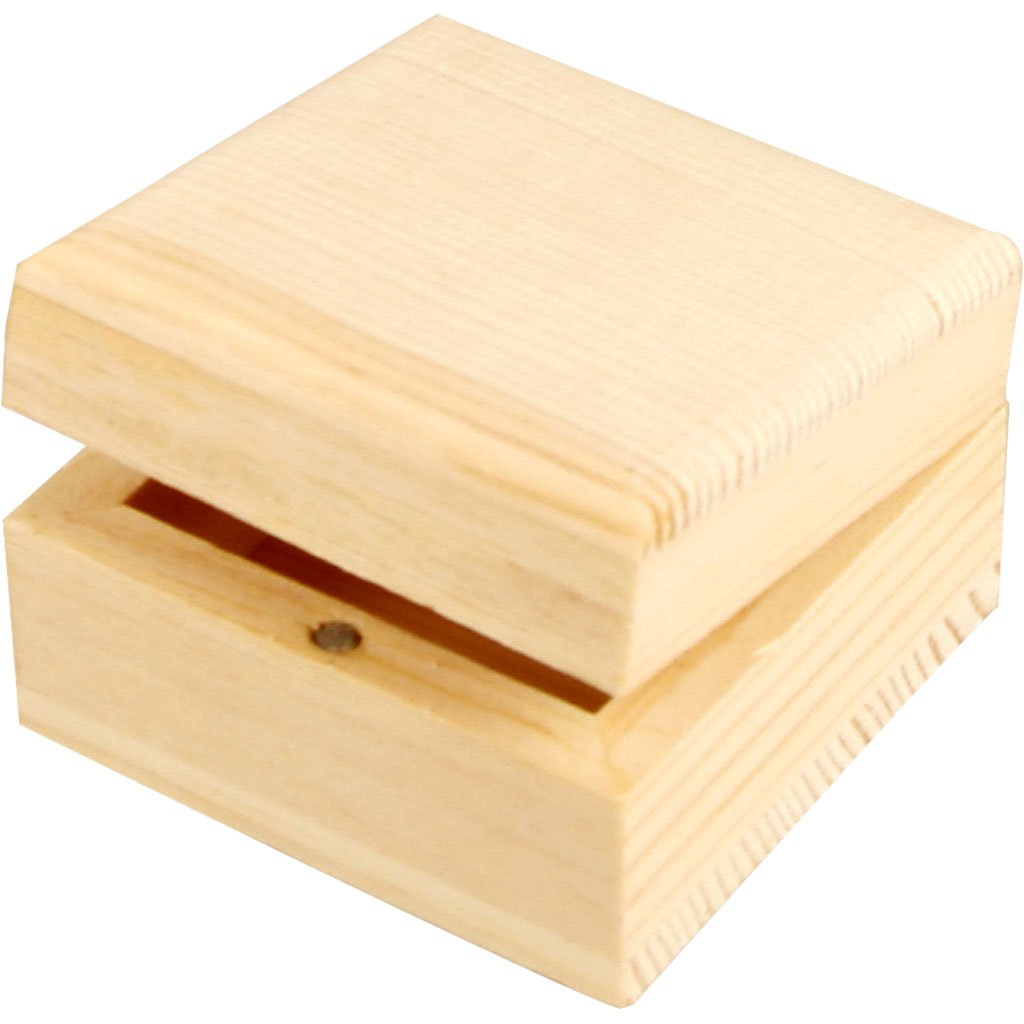 Creativ 576290 1-Piece Wooden Small Square Jewellery Box with Magnetic ...