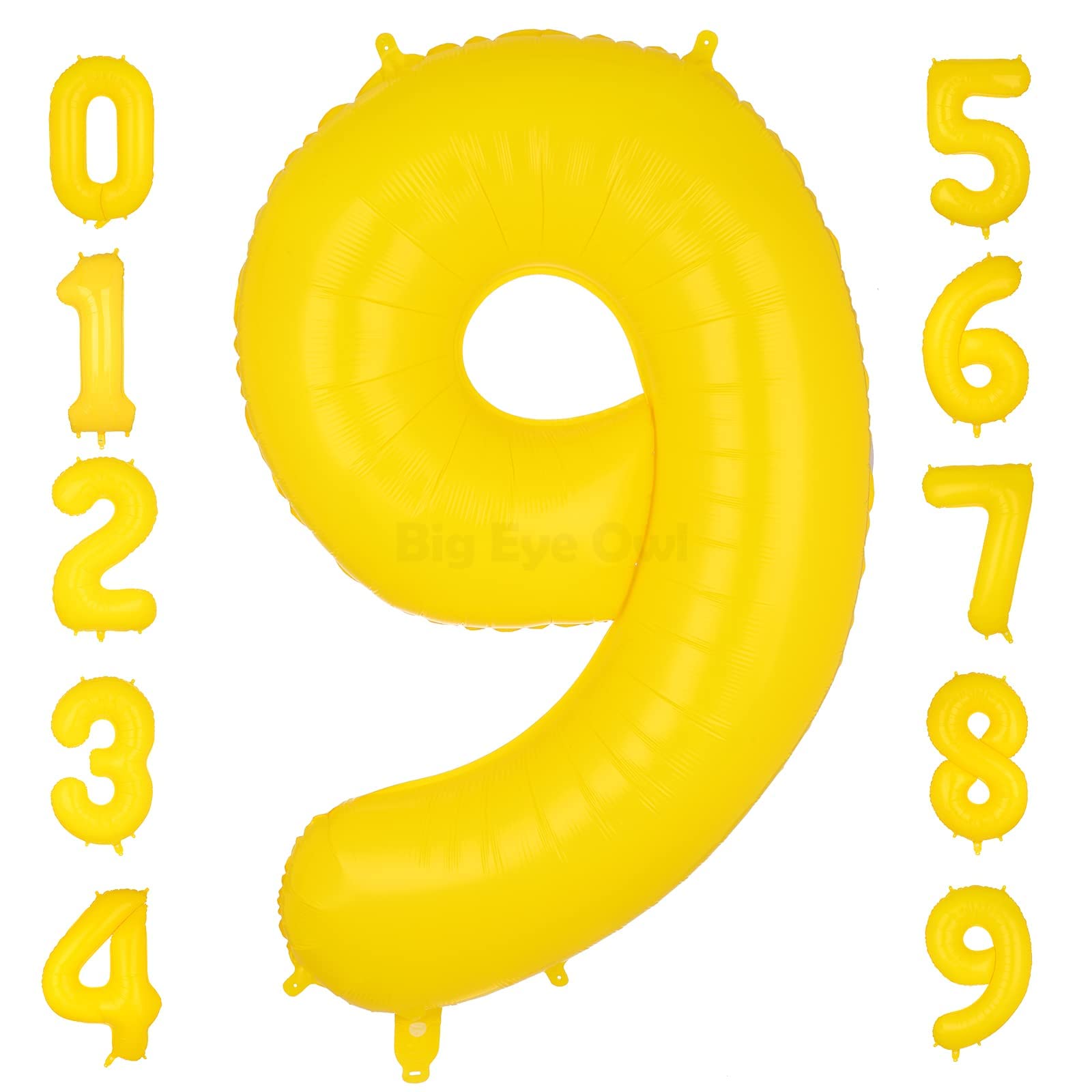 Amazon.com: Large Yellow Number 9 Foil Balloons Helium Big Mylar 40 ...