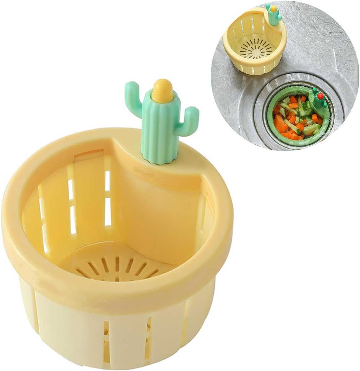 Heaocv Cactus Sink Strainer,Press Automatic Dumping Basket Kitchen Sink ...