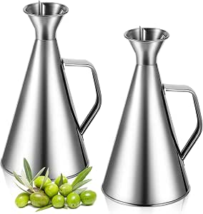 Amazon.com: Suclain 2 Pcs Stainless Steel Oil Dispenser 500ml Conical ...
