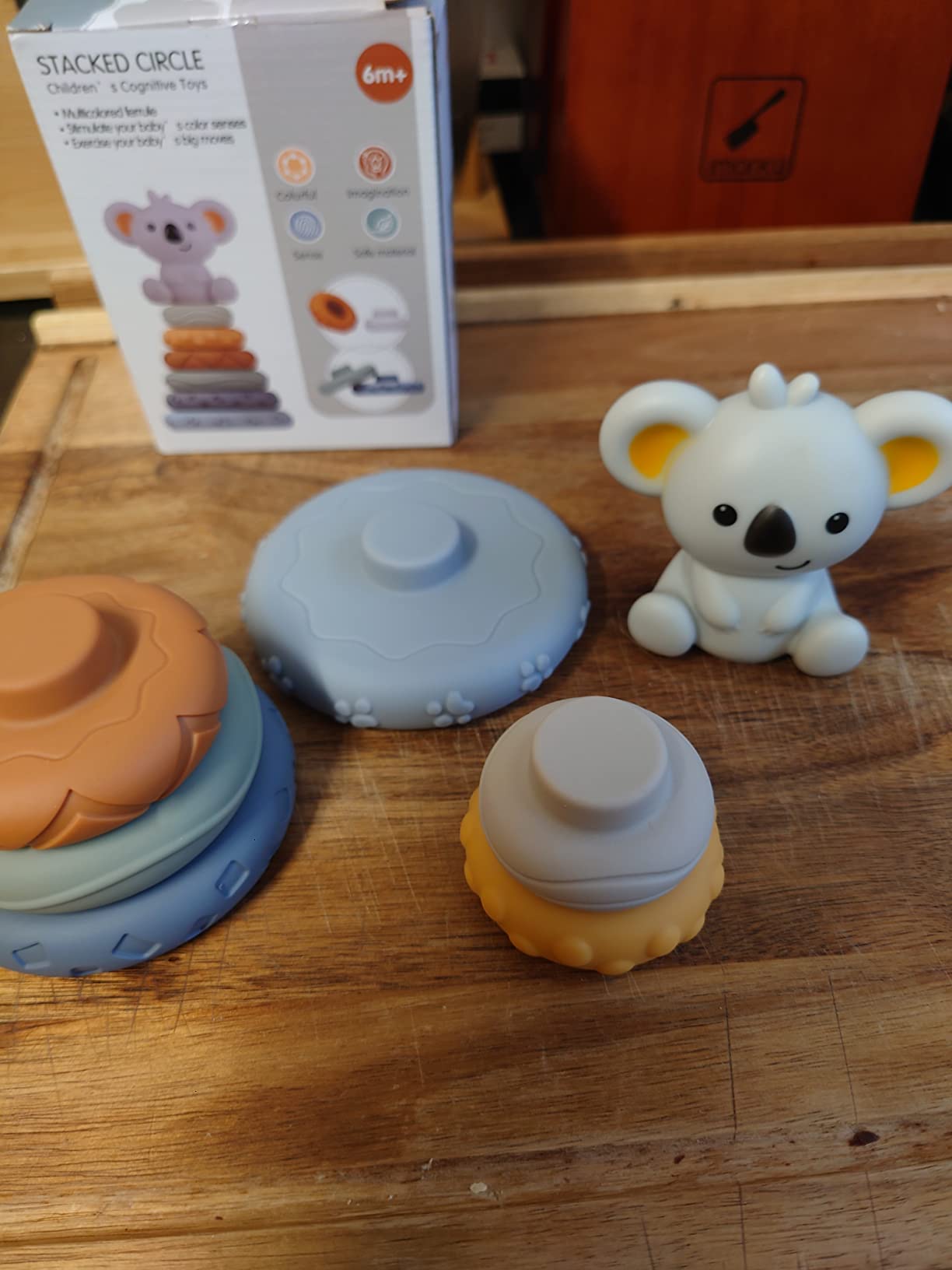 7 Piece Stacking and Nesting Round Baby Toys,Soft Building Ring Stacker ...