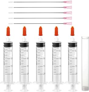 5PCS 20ml Syringe Set with Blunt Needles and Caps,Plastic Luer Lock ...