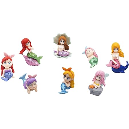 Amazon.com: Pinenjoy 10Pcs Miniature Mermaid Figurines Mini Mermaid ...
