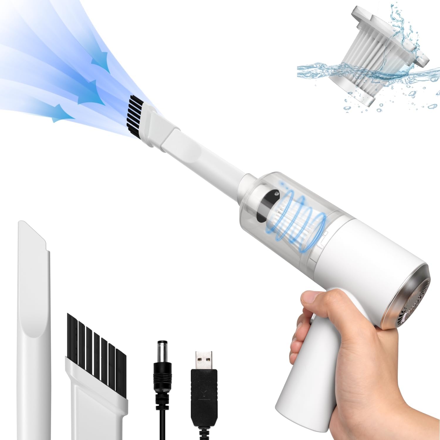 Handheld Vacuum Cordless, 3500PA Powerful Car Vacuum Cleaner ...