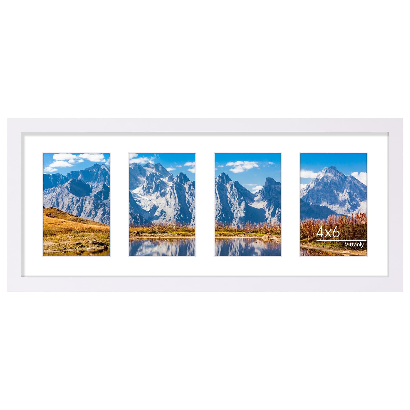 Amazon.com - Vittanly 8x20 Collage Picture Frame, Displays 4Pcs 4x6 ...