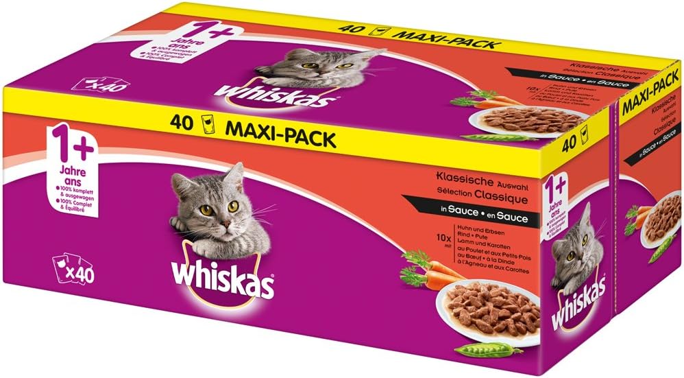 Whiskas 1 + Katzenfutter – Klassische Auswahl in Sauce – Hochwertiges ...