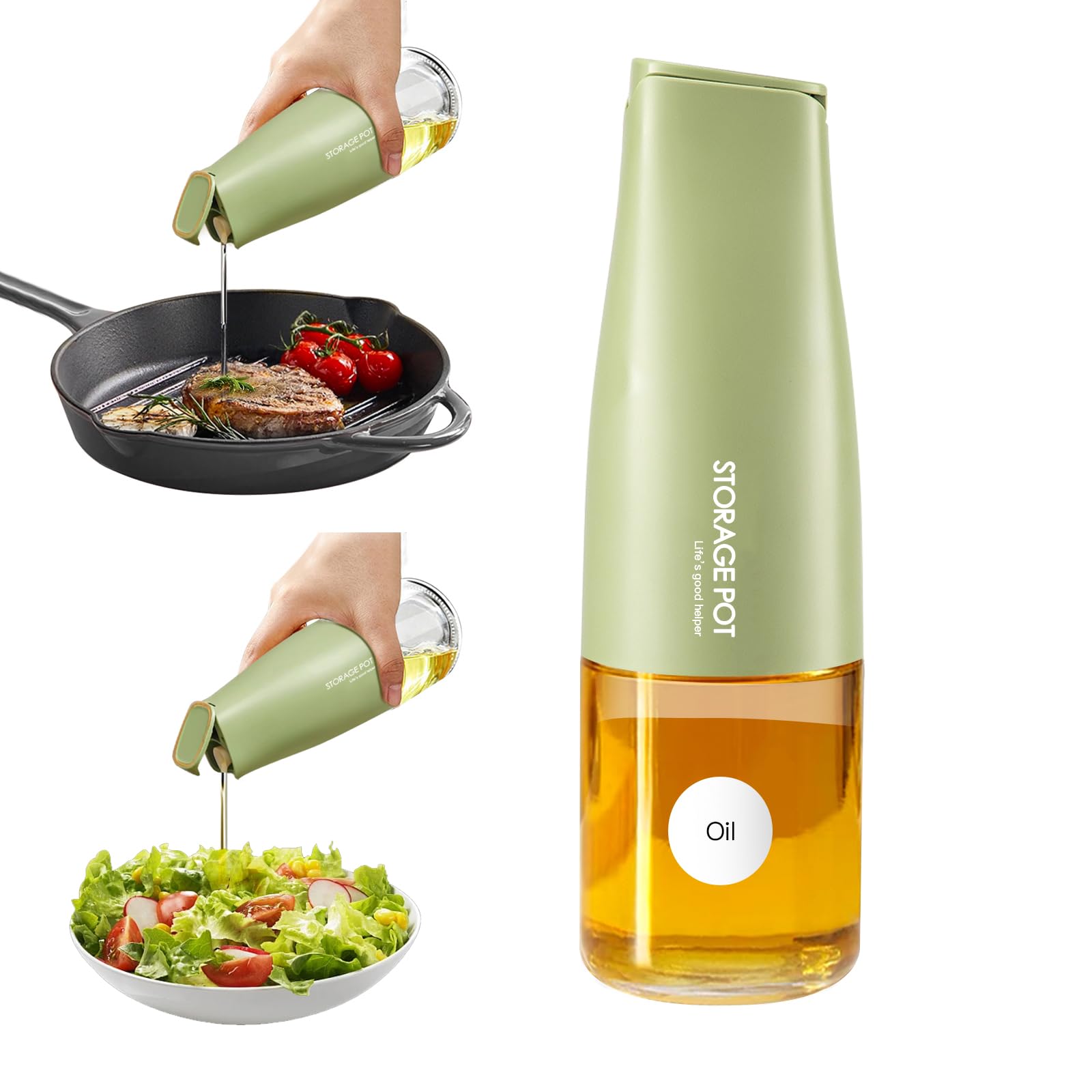 Amazon.co.jp: YARRAMATE オイルボトル 調味料ボトル 醤油差し キッチン用 オートフリップ ドレッシング ボトル – 500 ml / 17 オンス クッキンググラス ...