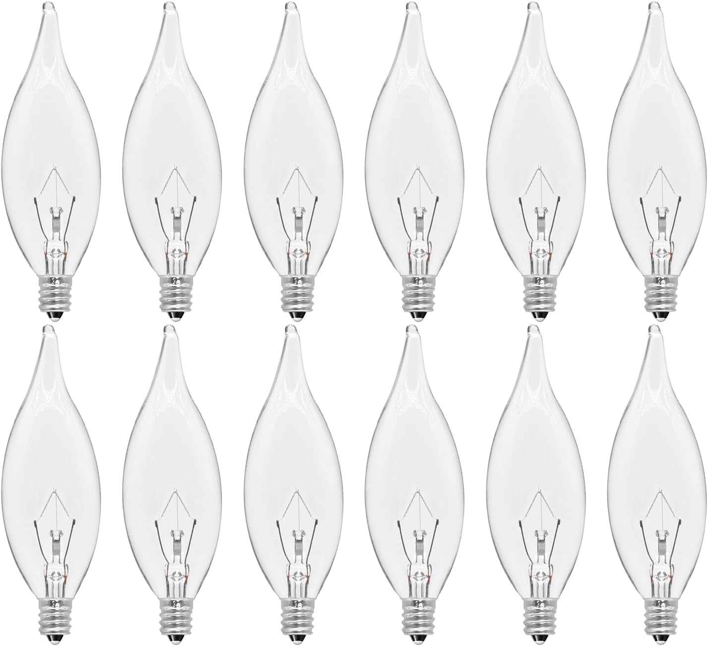 LinMiFo 12-Pack E12 B10 Clear Candelabra Base Bulb, 60W 120V ...