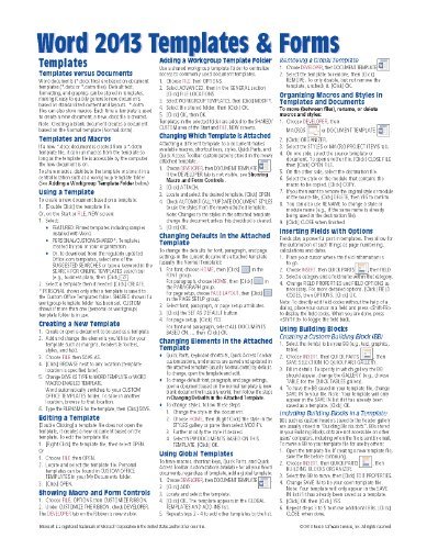 Microsoft Word 2013 Templates & Forms Quick Reference Guide (Cheat ...