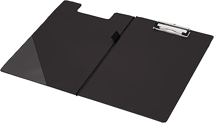 Q-Connect Foolscap/A4 PVC Fold over Clipboard - Black : Amazon.co.uk ...