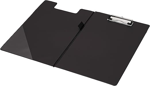 Q-Connect Foolscap/A4 PVC Fold over Clipboard - Black : Amazon.co.uk ...