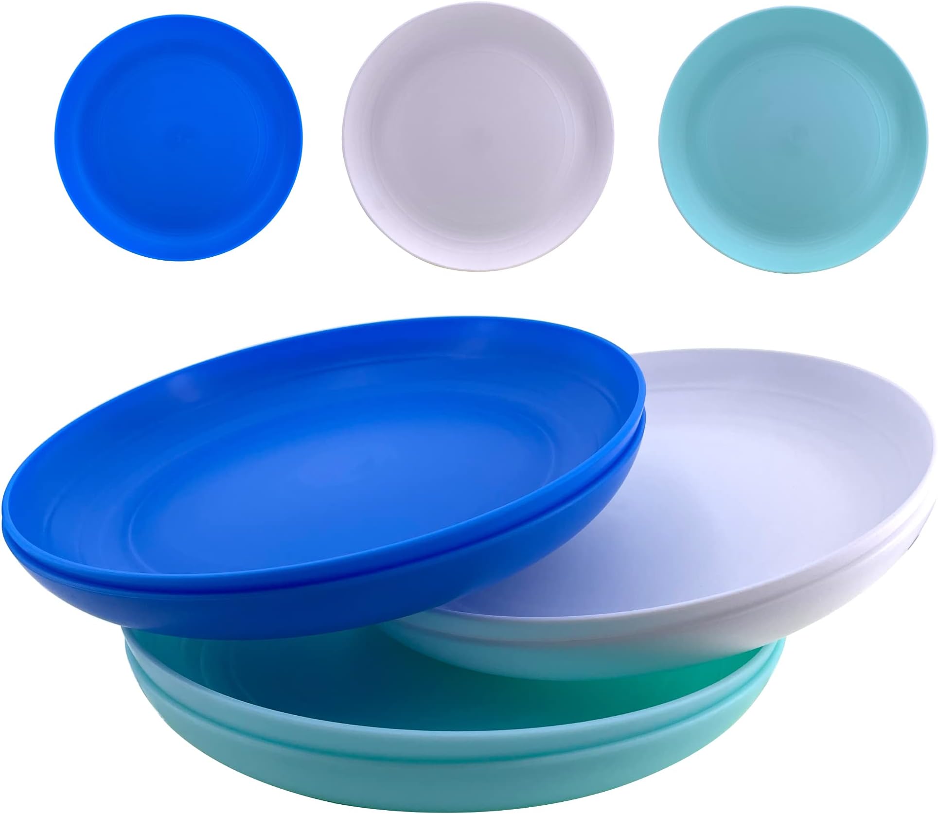 Amazon.com | YUYUHUA Plastic Dinner Plates Reusable - Unbreakable ...