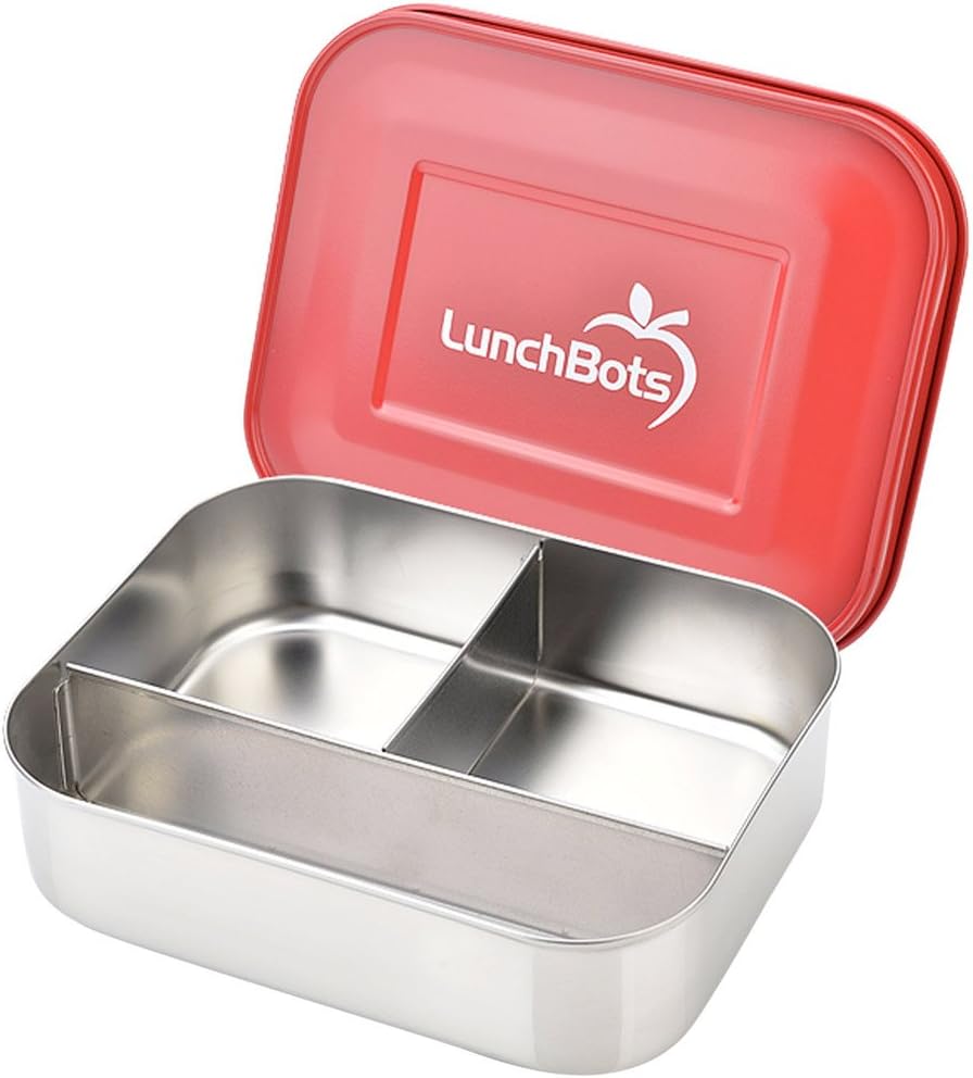 Amazon.com: LunchBots Trio Stainless Steel Food Container, Red: Lunch ...