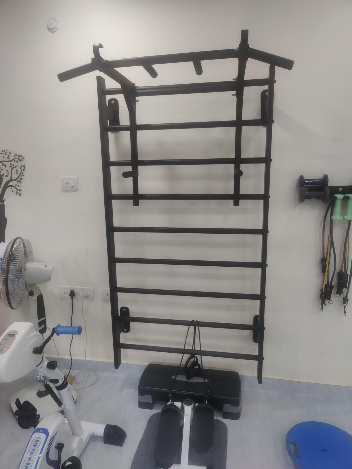 STHENOS Flat Swedish Ladder Heavy Duty Powder Coated Metal Wall Bar ...