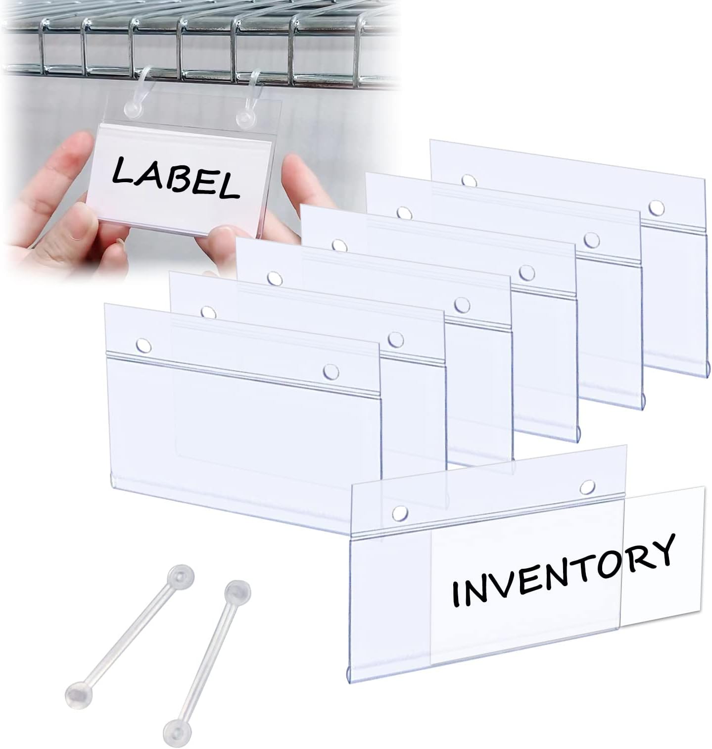 Amazon.com : 80pcs Plastic Label Holder Retail Sign PVC Clear Shelf ...