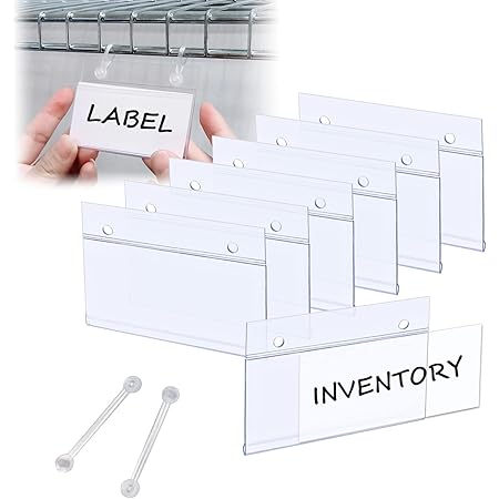 Amazon.com : Plastic Shelf Label Tags Metro Shelf Label Holders for ...