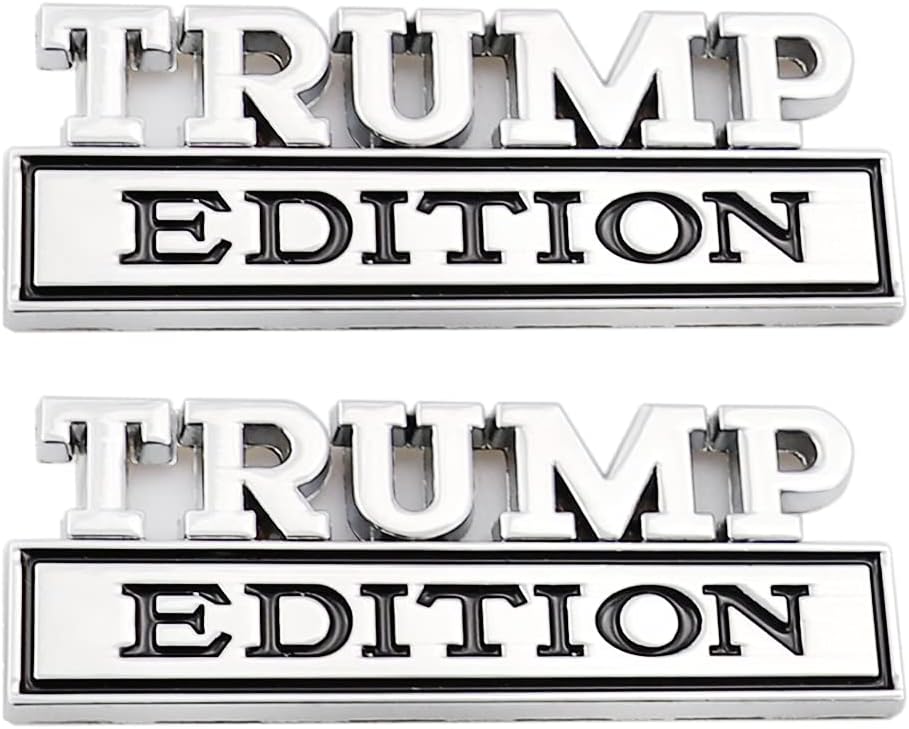 Amazon.com: CARRUN, 2 Pcs Trump Edition Emblem Car Metal Badge 3D Decal ...