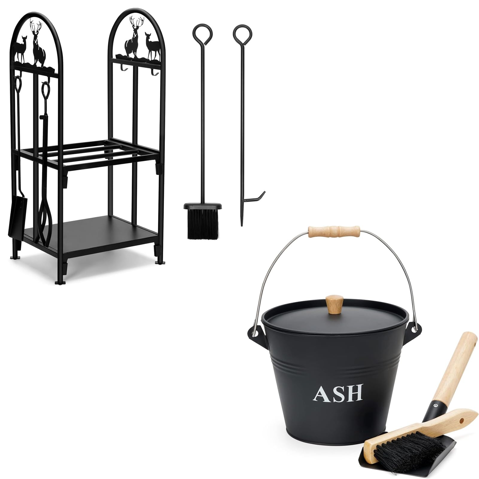 Amazon.com: INNO STAGE Firewood Log Rack, Mini Ash Bucket : Patio, Lawn ...