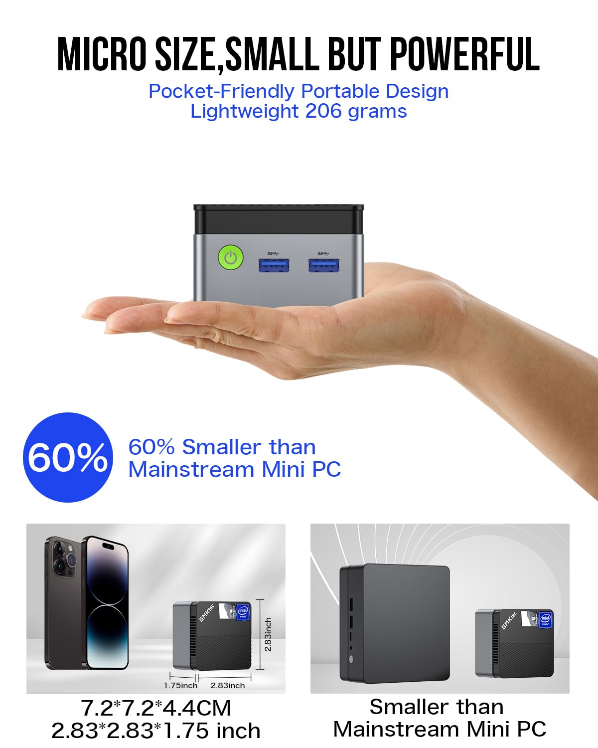 Snapklik.com : GMKtec Mini PC N97 Preinstalled Windows 11 Pro, G5 Micro ...