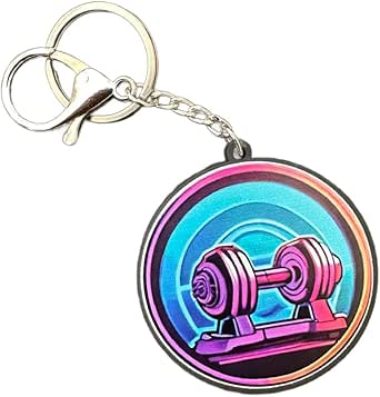 Gym Dumbbell Keychain - Trendy Bodybuilder Fitness Motivational Lover ...