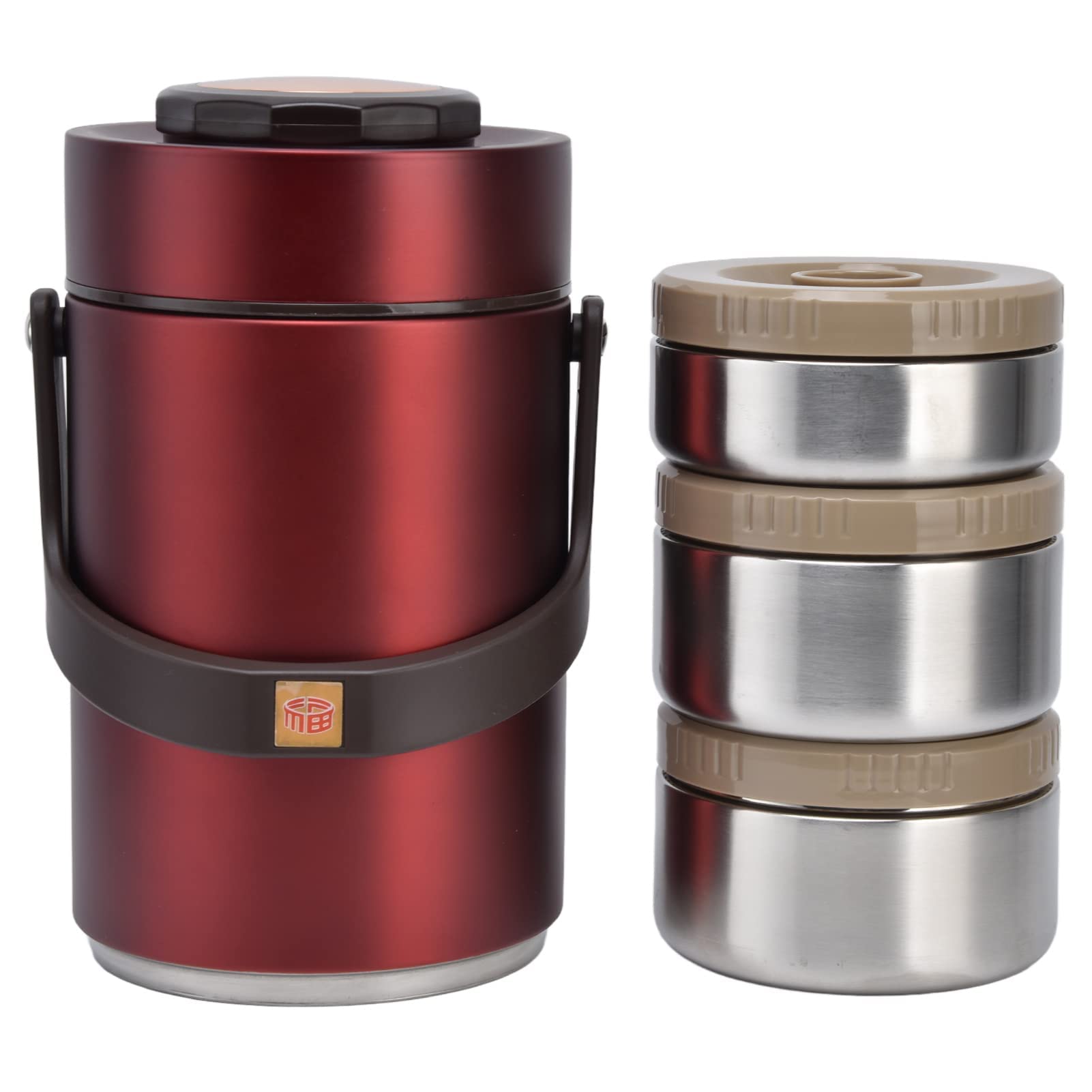 2.3L Insulated Thermos for Hot Food 304 Stainless Steel 3 Tiers Leak ...