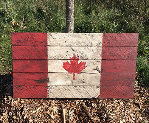 Rustic Canadian Flag Hand Painted Rustic Design : Amazon.ca: Handmade ...