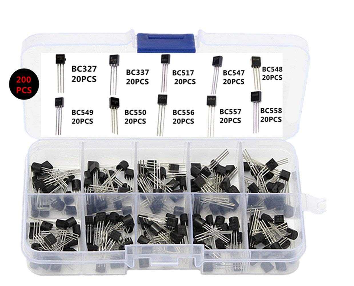 Buy REES52 10Values 200PCS NPN PNP Power Transistor Assortment Assorted ...