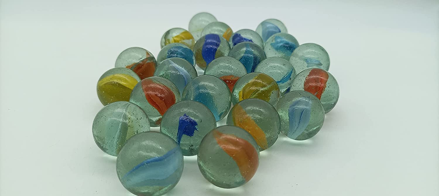 Shining Edge Marbles 25mm Glass Playing Balls Kanche/Goli - Traditional ...