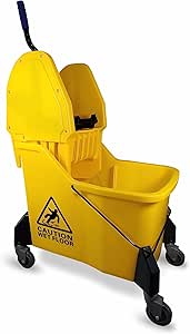 Spartano Mop Bucket 44 Quart/11 Gallon, Down Press Wringer, Yellow ...