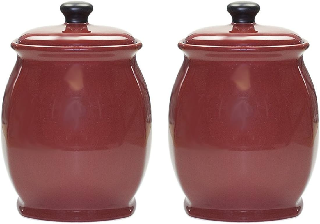 Amazon.com: Klikel Ultimate 2-piece Round Red Stoneware Kitchen ...