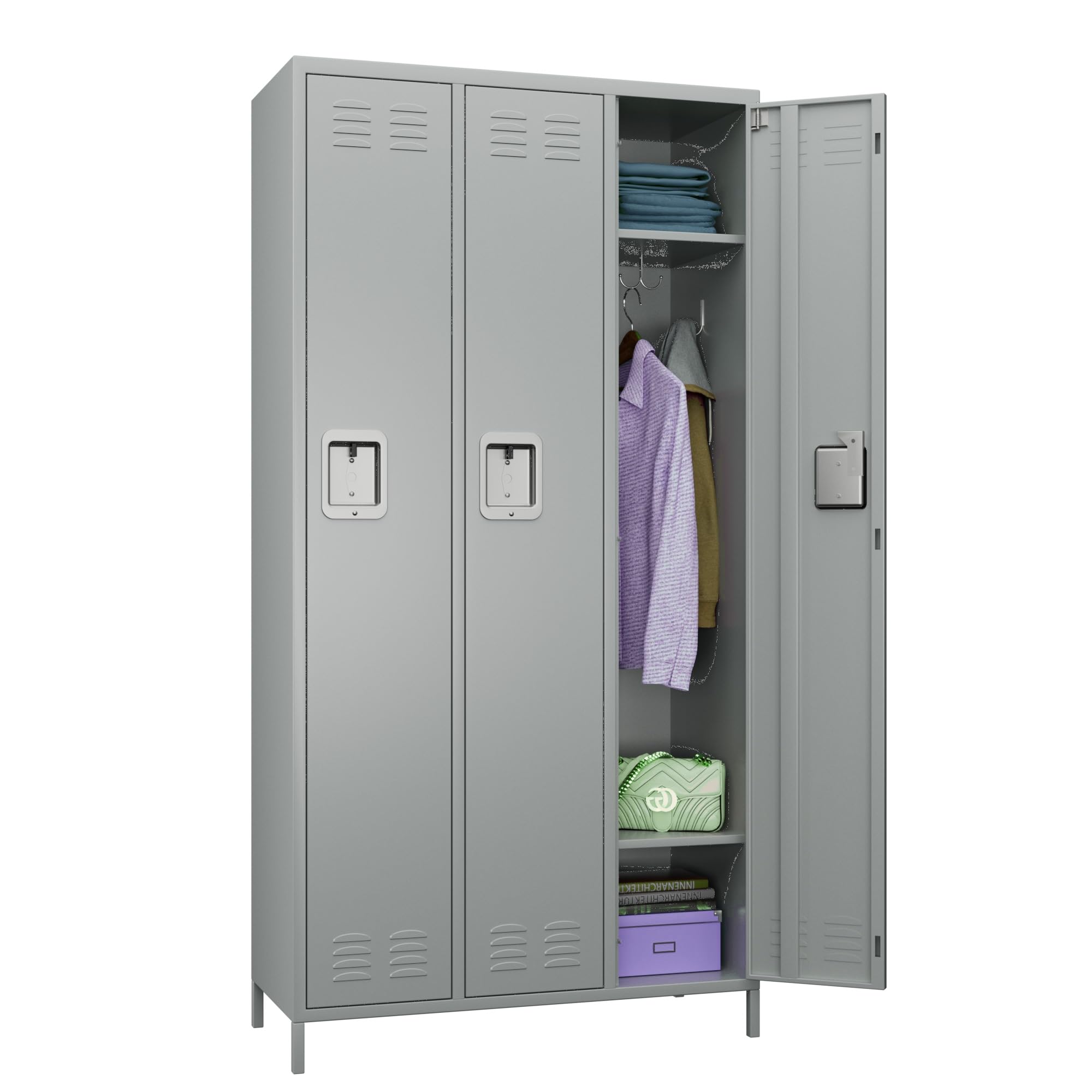 Snapklik.com : Aobabo Metal Locker For Office Gym Bedroom Dormitory, 3 ...