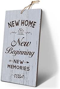 Amazon.com: YZEXEZY New Home New Beginning Sign 12"x6" House Warming ...