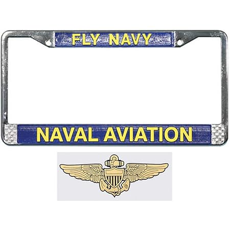 Amazon.com: Fly Navy Naval Aviation License Plate Frame : Sports & Outdoors
