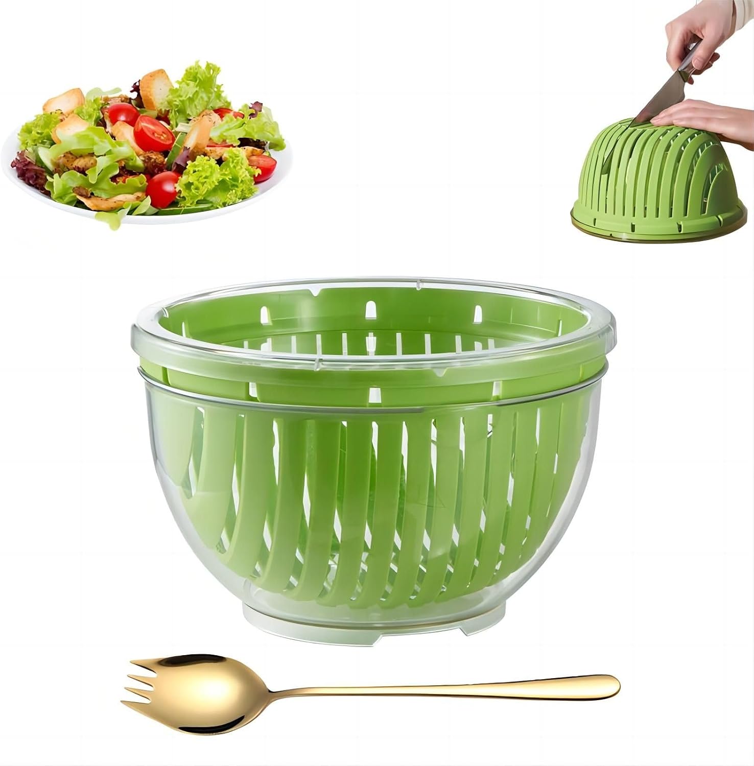 Amazon.com: Multi-Functional Salad Cutter Bowl and Chopper - Fast ...