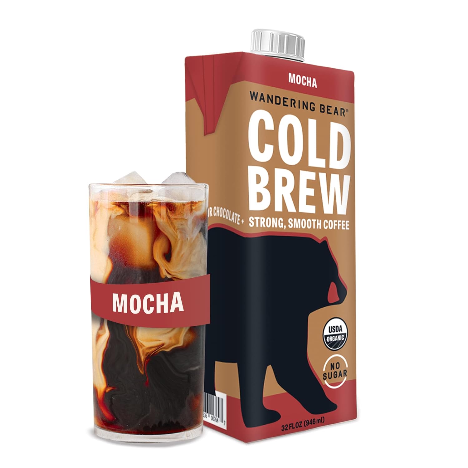 Amazon.com: WANDERING BEAR COFFEE Organic Mocha Cold Brew Coffee, 32 FZ ...