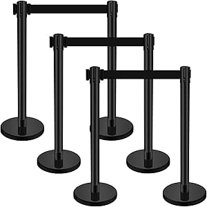 Ferraycle 6 Set Stanchions with Retractable Belts in 6.6 ft Stainless ...
