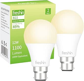 12W Light Bulb FRESHIN Bayonet B22 100 Watt Equivalent LED Light Bulbs ...
