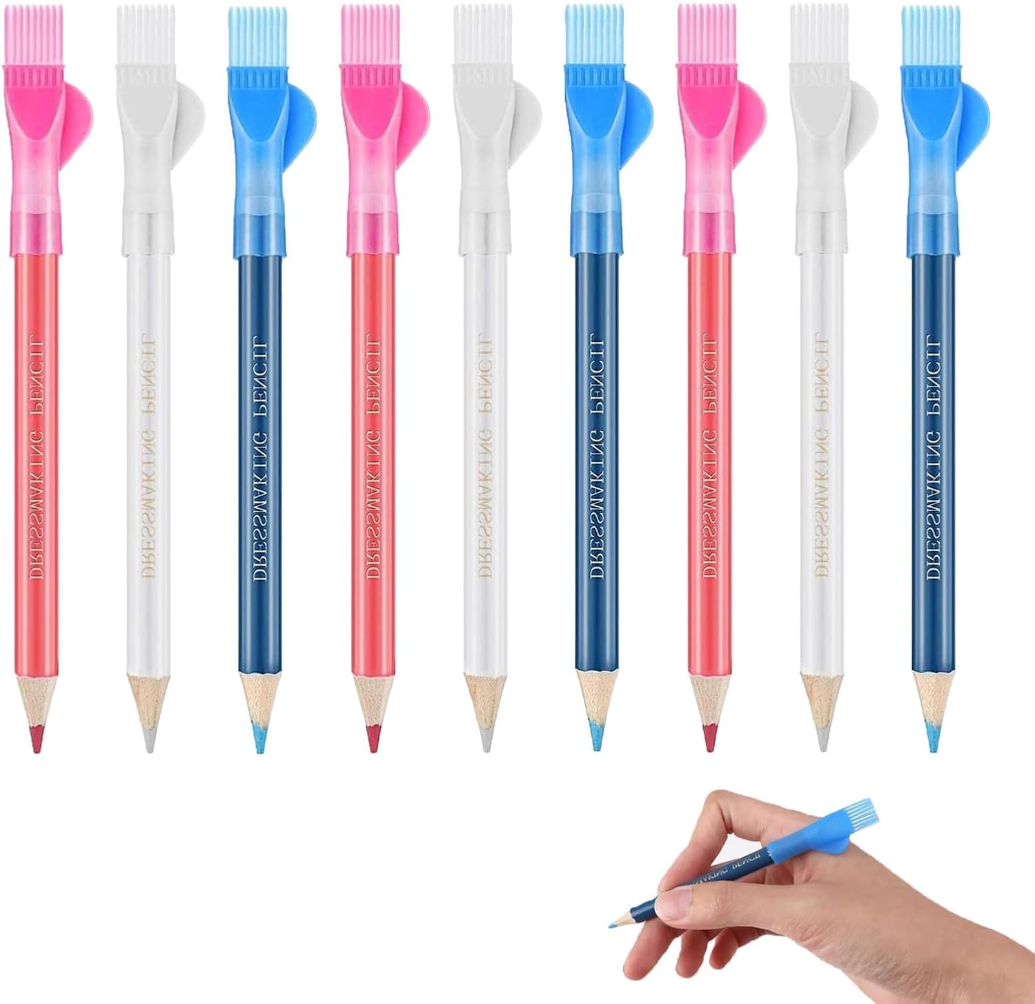 9 Pieces Water Soluble Stitching Chalk Sewing Marking Pen Fabric ...