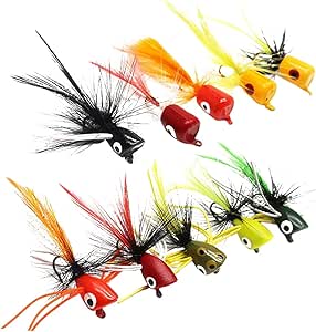 Amazon.com : 10x Fly Fishing Poppers Popper Fly Fishing Kit Assorted ...