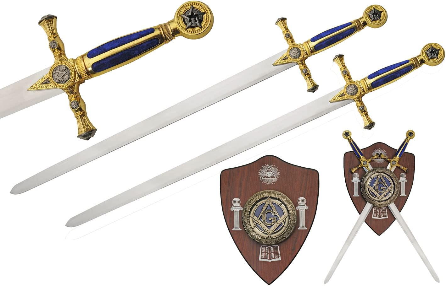 Amazon.com: SZCO 29.5” Double Masonic Sword with Plaque – Twin ...