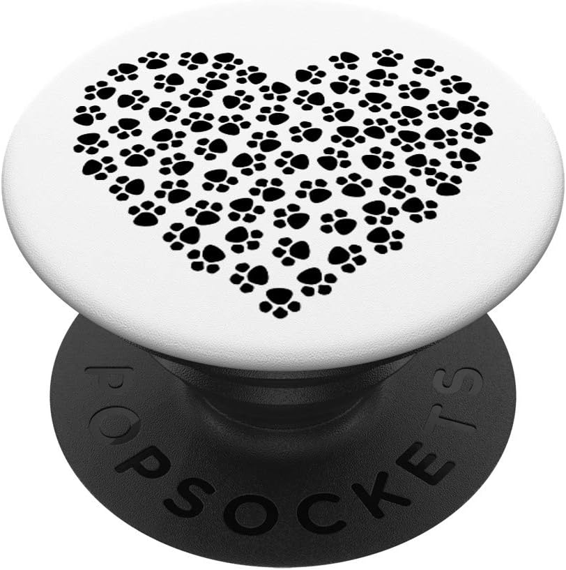 Amazon.com: Abstract Dogs Heart Shaped Paw Prints PopSockets PopGrip ...