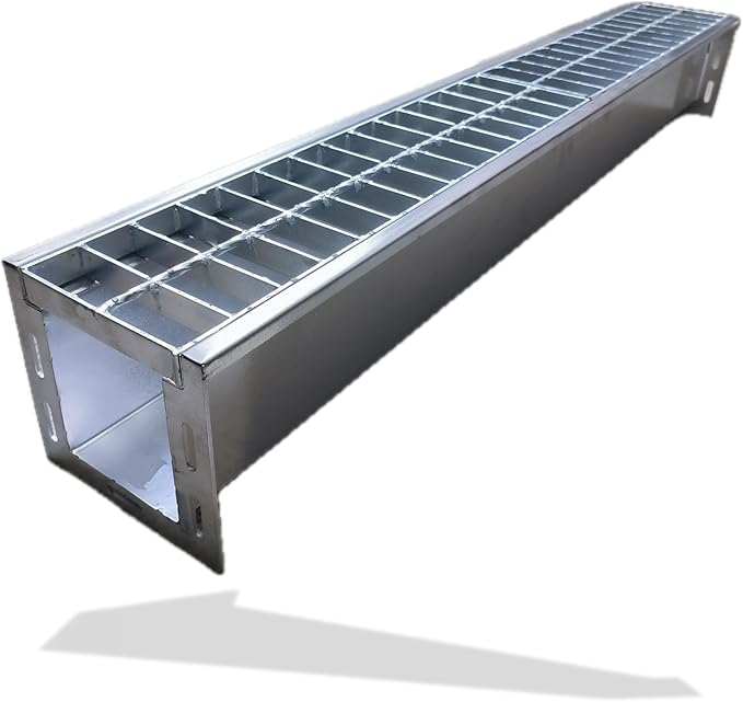 304 Stainless Steel Channel Drain with Galvanized Steel Drain Grate 39 ...