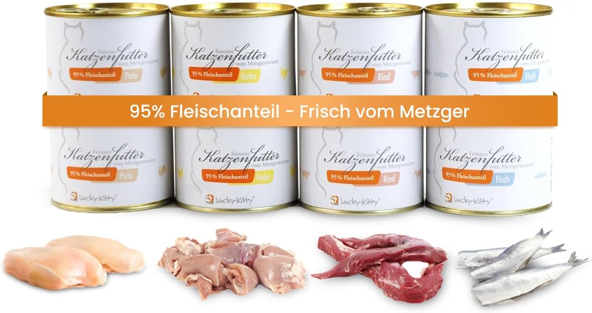 Lucky Kitty Katzenfutter Nass 100% Maus I Beutenahes Katzenfutter ohne ...