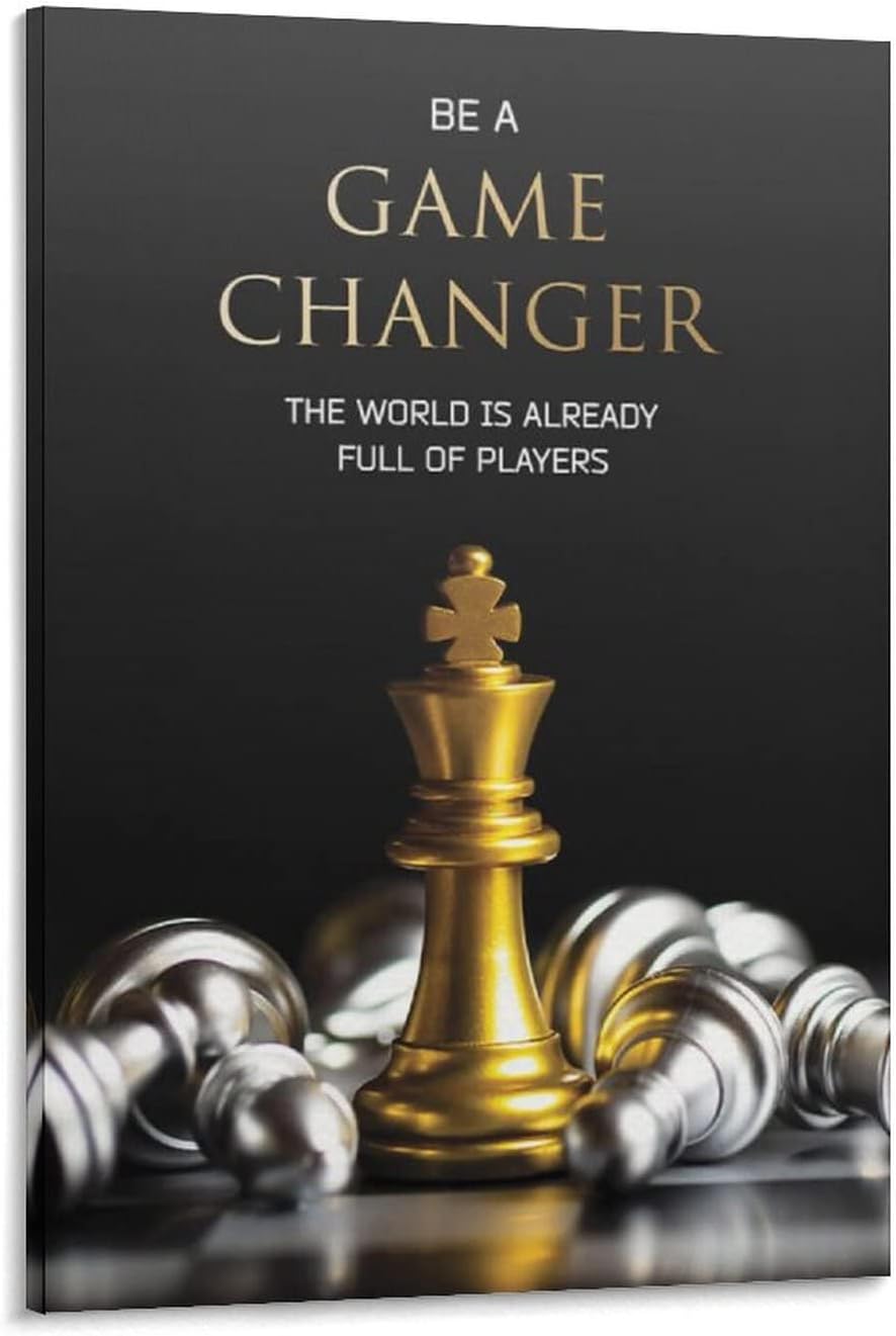 Amazon.com: Minimalist Posters Be A Game Changer Gold Chess King ...