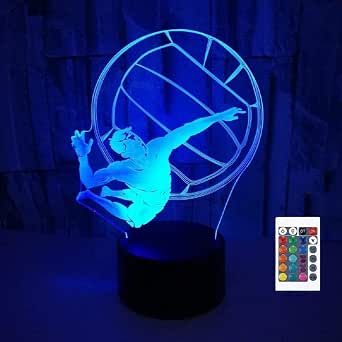 SUPERRUIDALONG 3D Volleyball Remote Control 16 Color Night Lights ...