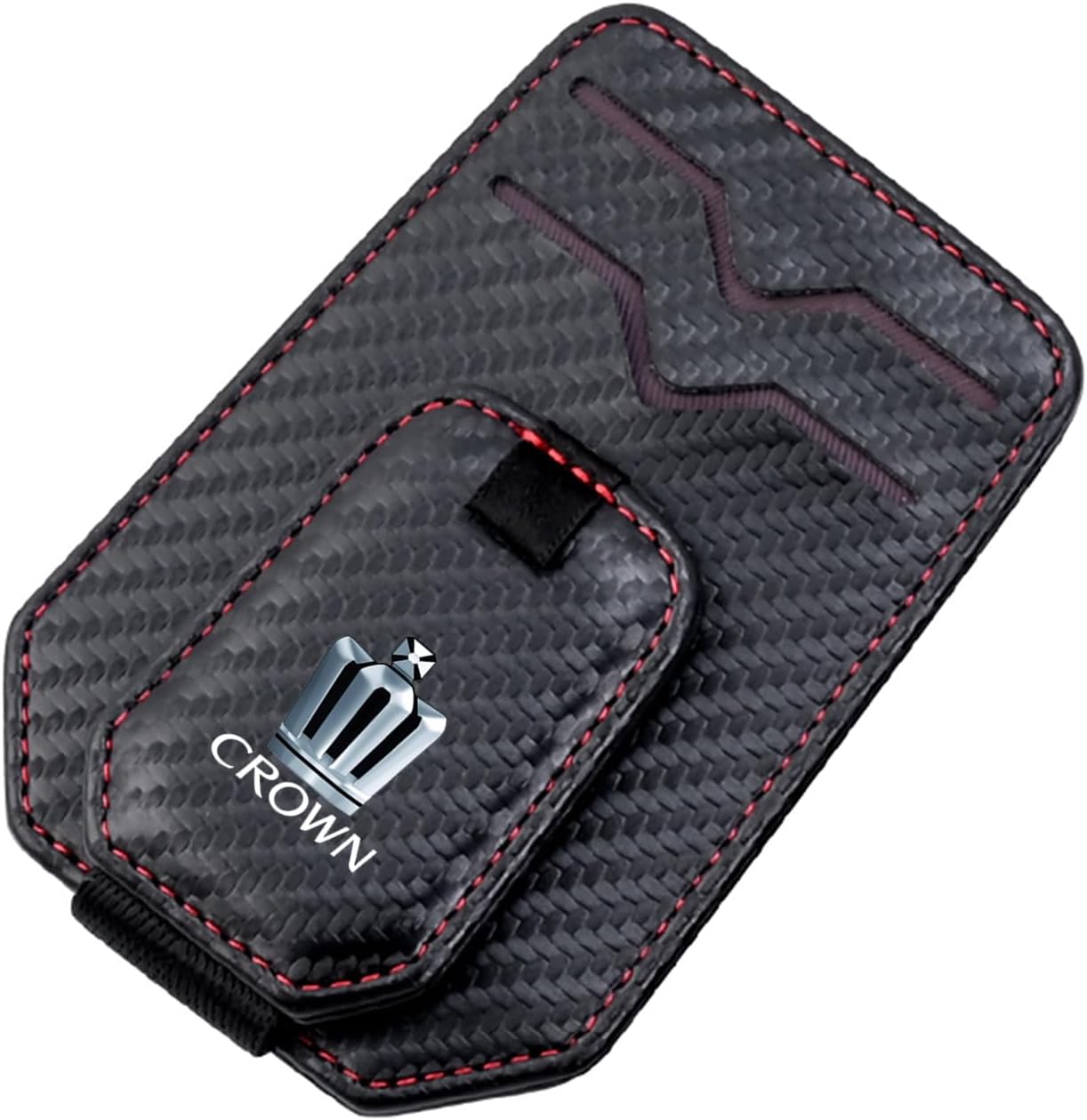 Amazon.co.jp: Fumezu 車用収納 サングラスクリップ互換性クラウン 適用 レザー サングラスクリップ カーサンバイザー付き サングラスホルダー車載メガネホルダー 2in1機能 ...