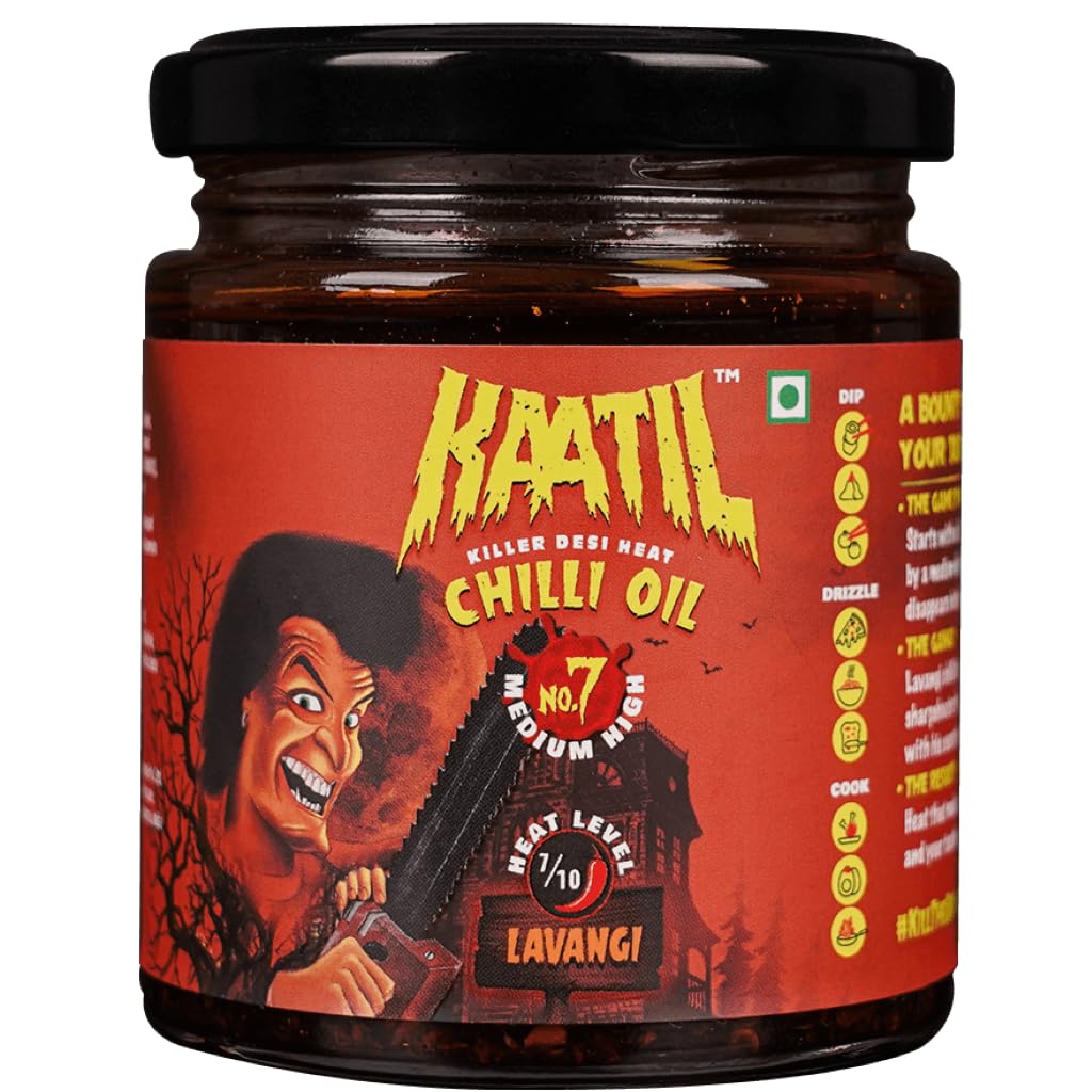 Kaatil Hot Chilli Oil No.7 | Medium High Heat Chilli Garlic Crisp | Dip ...