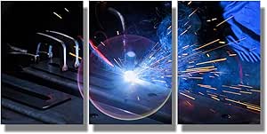 Amazon.com: LSIUHWUWI 3 Pieces Welding Canvas Wall Art Argon Torch to ...