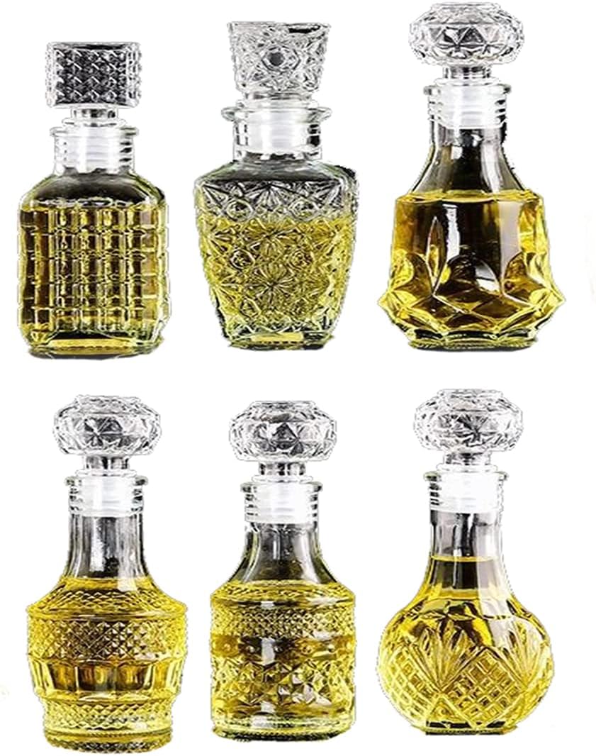 Amazon.com: JQWIN AlifordGlass Mini Glass Bottles with 6 Different ...