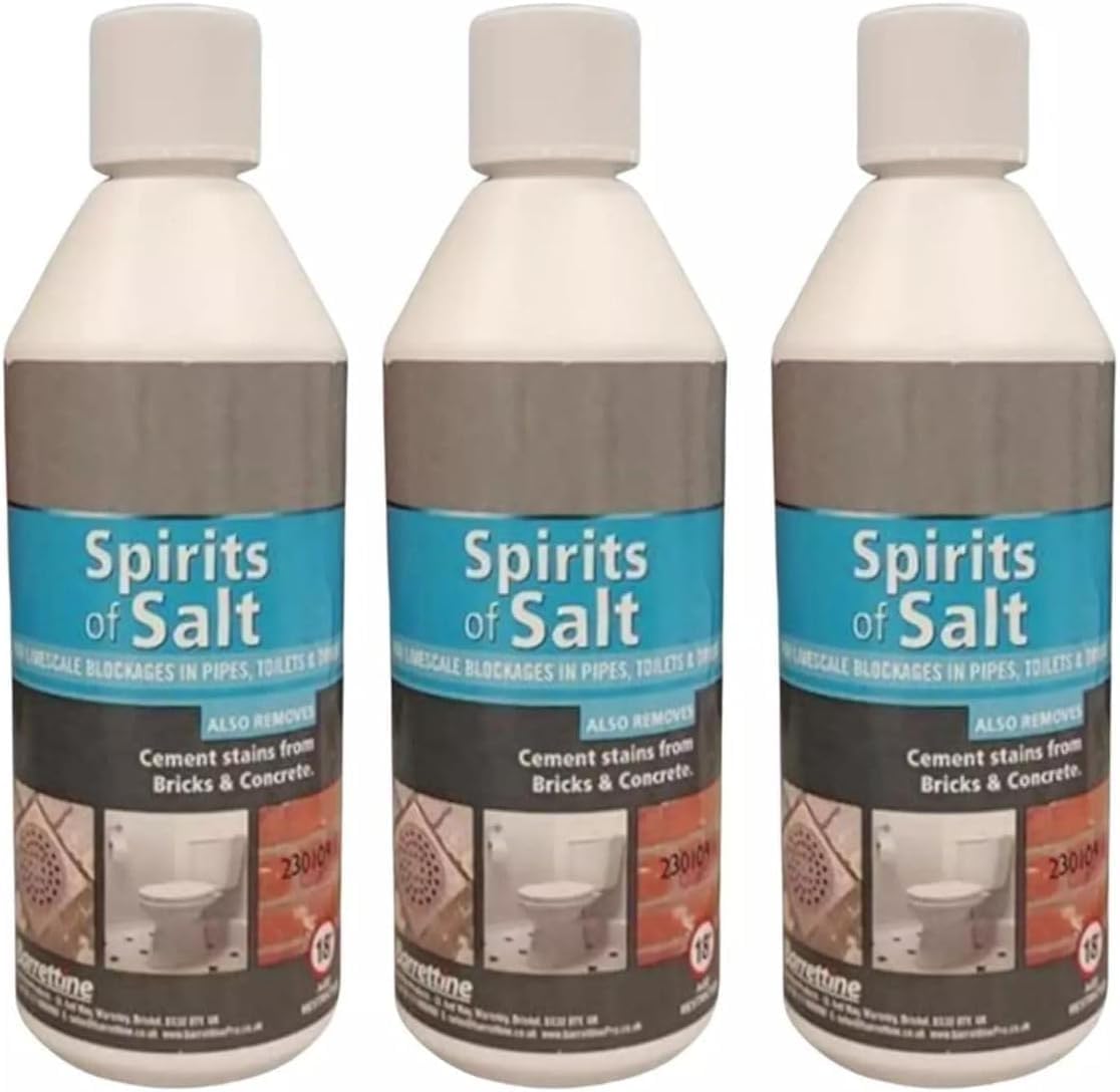 3X Spirits of Salt Drain & Toilet Cleaner - 500ml Limescale Remover ...